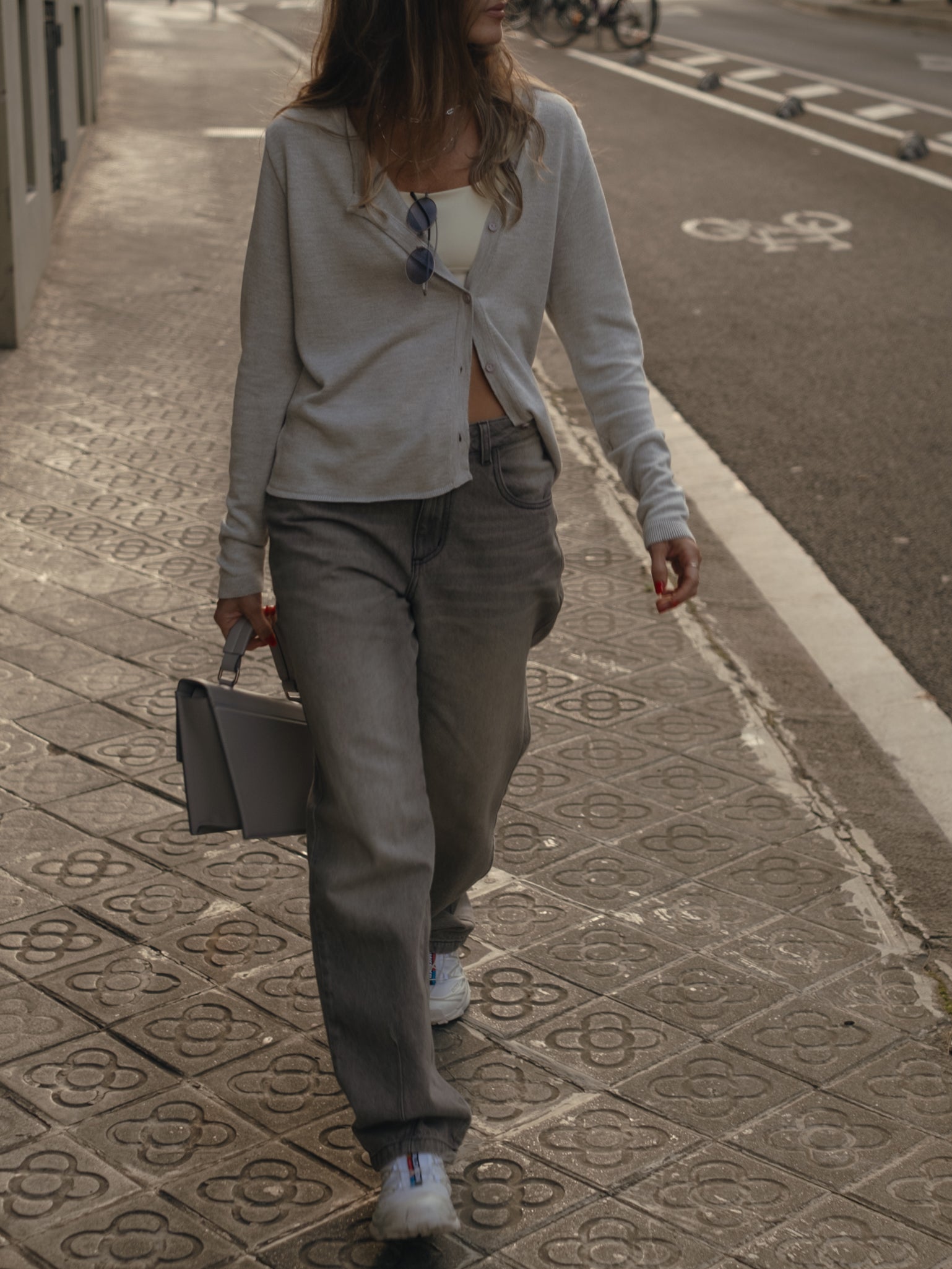 Jean Bota Recta Gris Claro Para Mujer | One Half